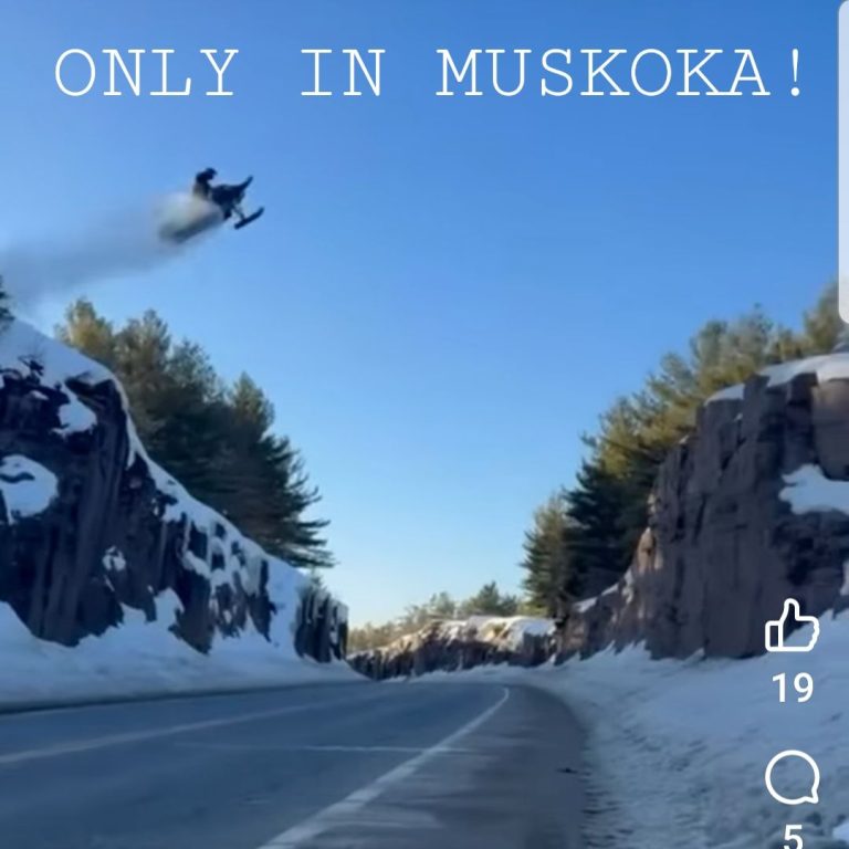Snowmobile Operator Performs Crazy Stunt In Muskoka - Muskoka411