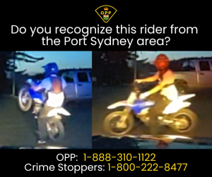 OPP Seek Public Assistance Identifying Dirt Bike Rider In Port Sydney